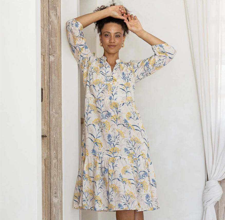 Aalia Skirt Dapple | Cotton Printed Skirt Blue – Karma East